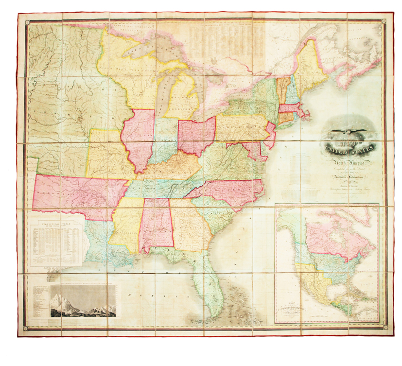DAVID VANCE. Map of United States, 1825 - ArtsLife | ArtsLife